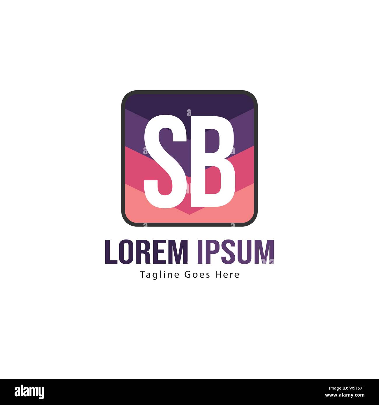 Initial SB logo template with modern frame. Minimalist SB letter logo ...