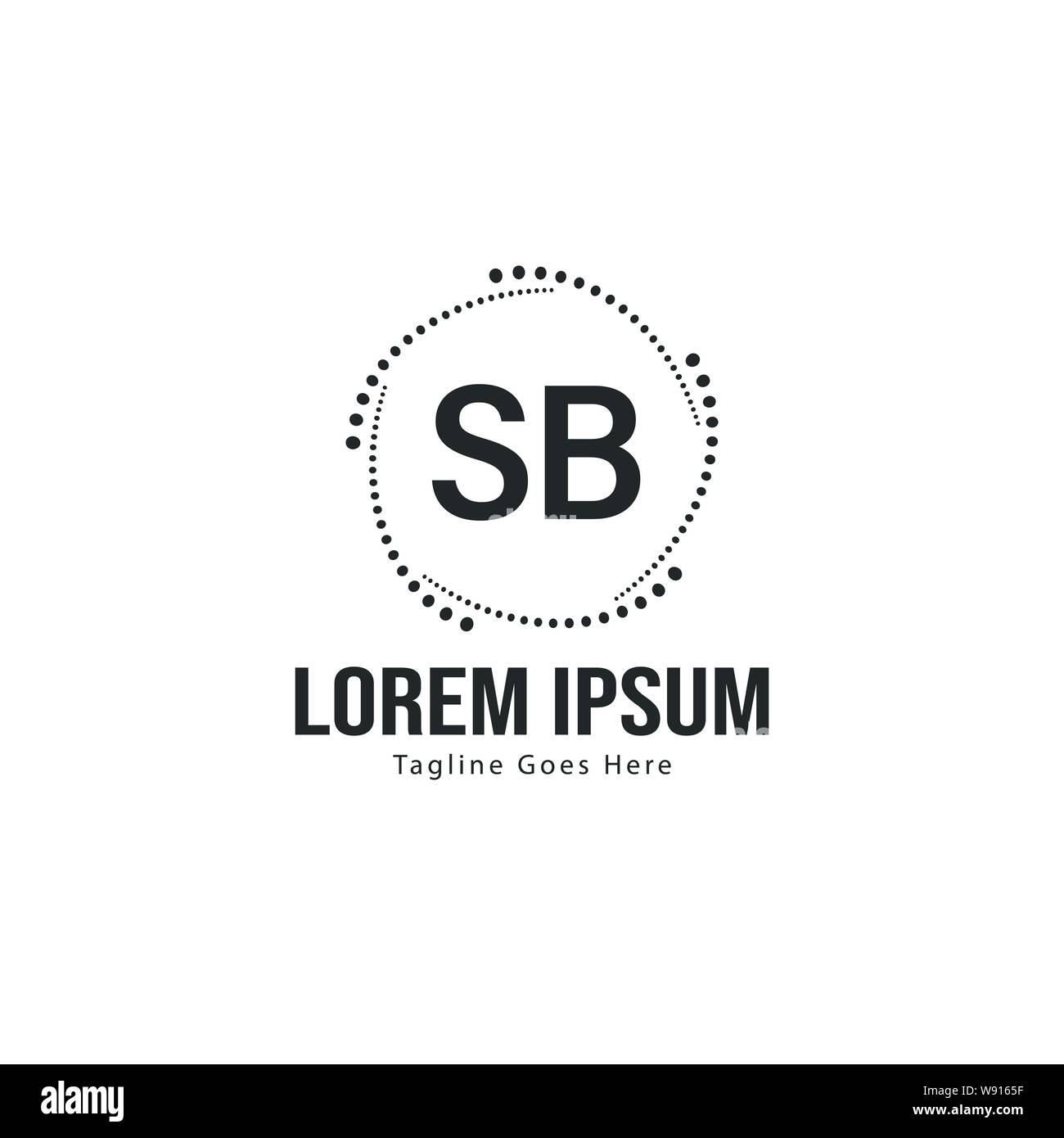 Initial SB logo template with modern frame. Minimalist SB letter logo ...