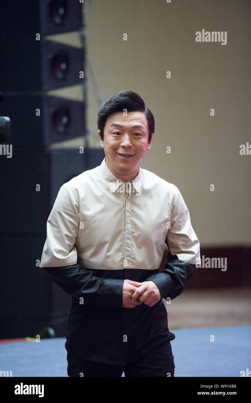 Chinese actor Huang Bo poses at a press conference for his new movie ...