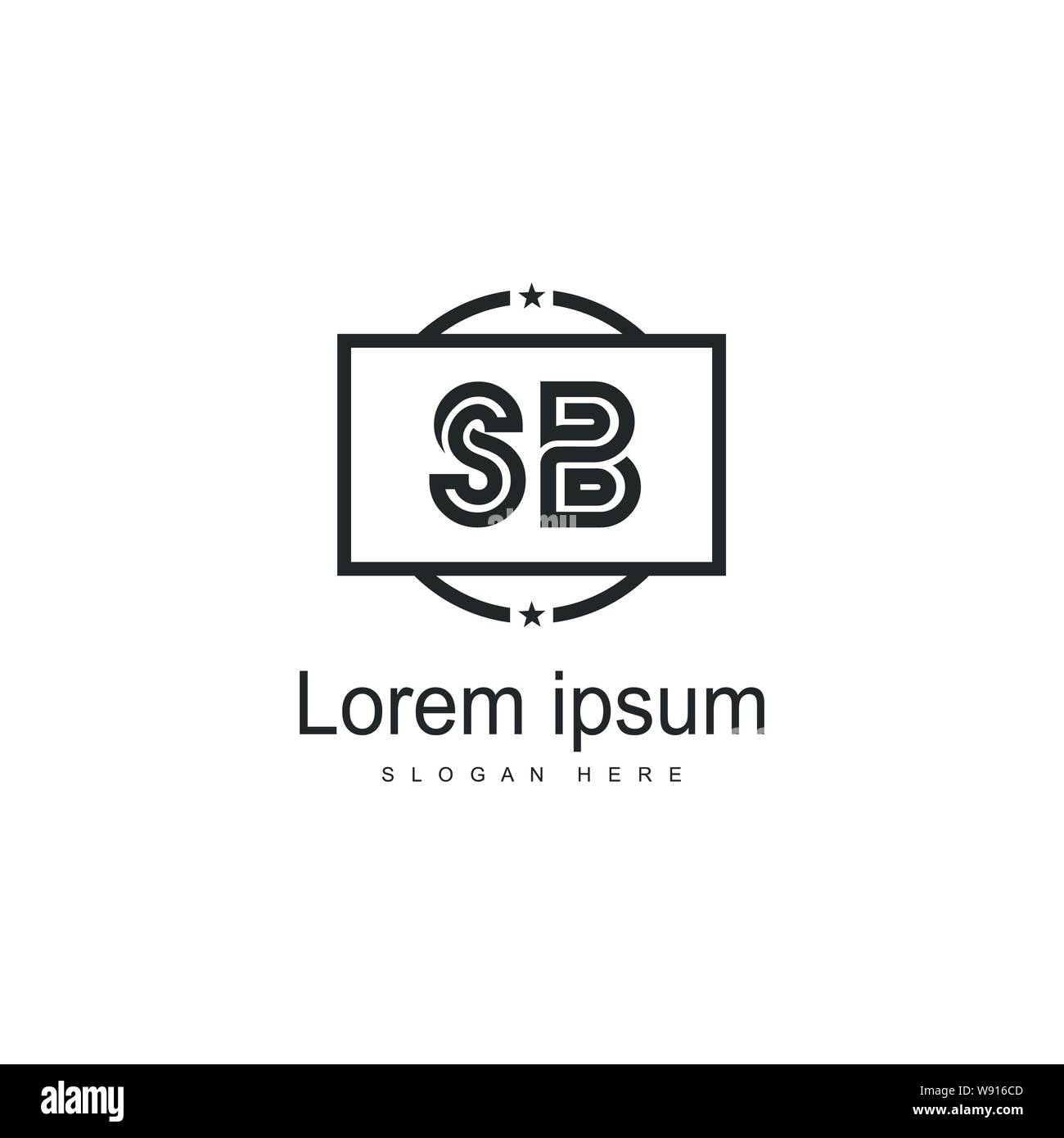 Initial SB logo template with modern frame. Minimalist SB letter logo ...