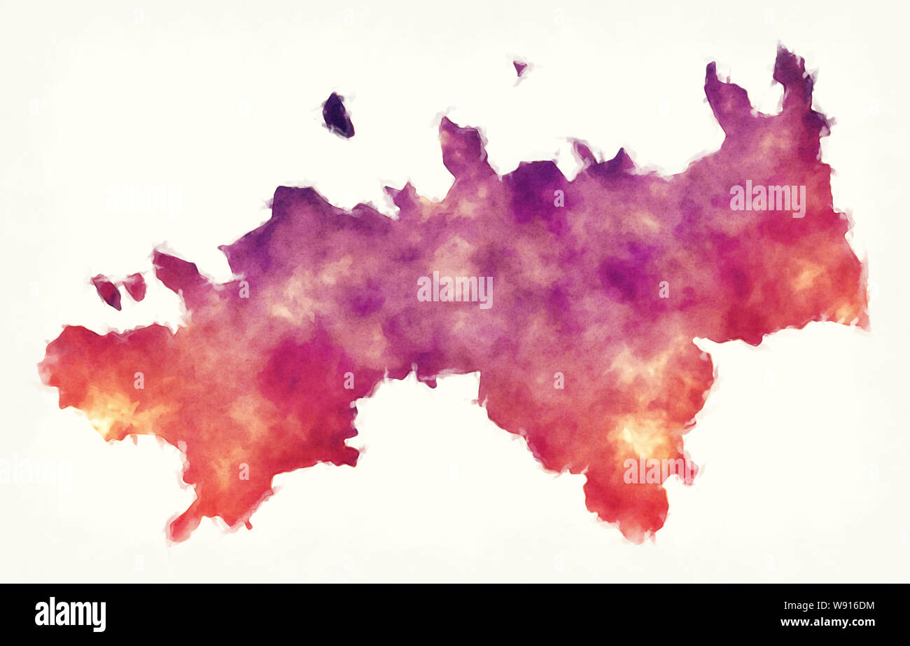 Harju county watercolor map of Estonia Stock Photo - Alamy