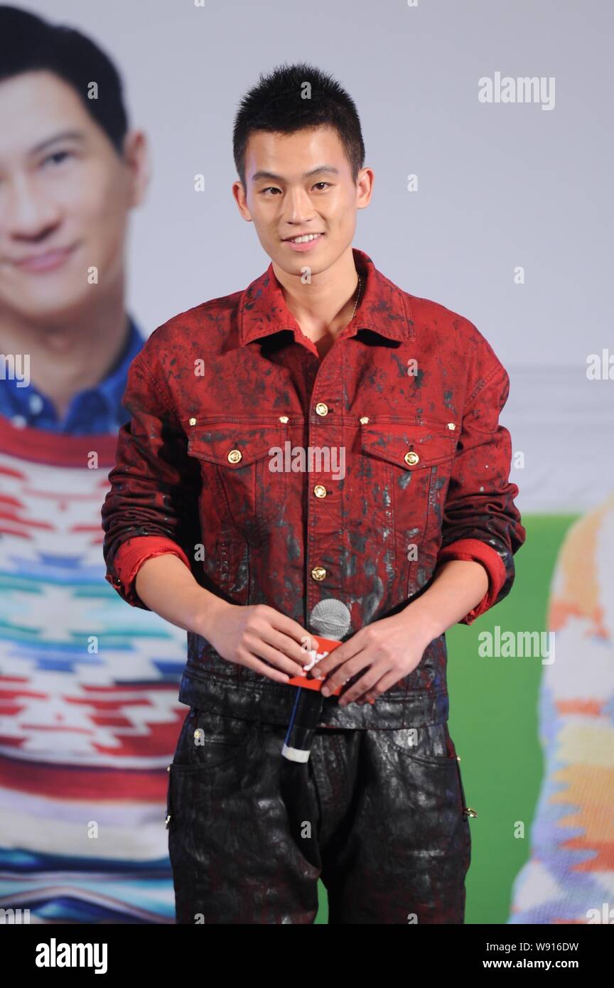 Chinese actor Oho Ou poses during a press conference for the premiere ...