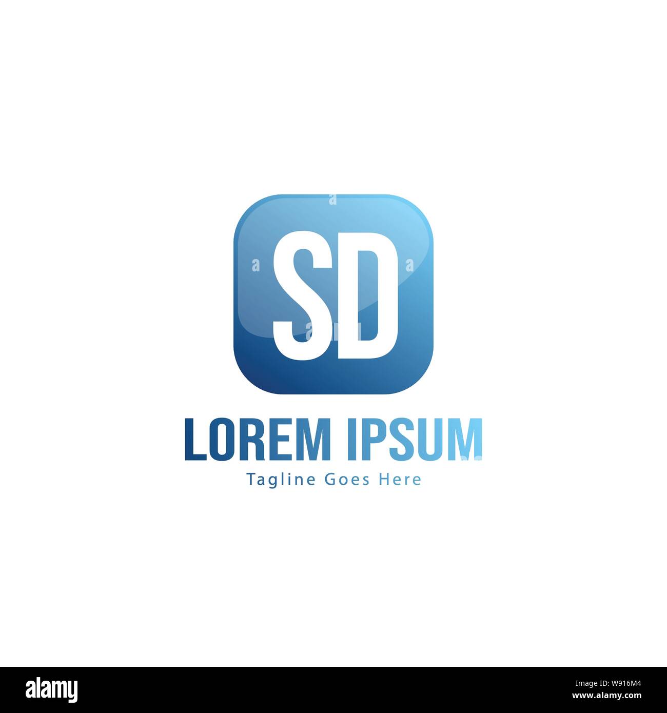 Initial SD logo template with modern frame. Minimalist SD letter logo ...