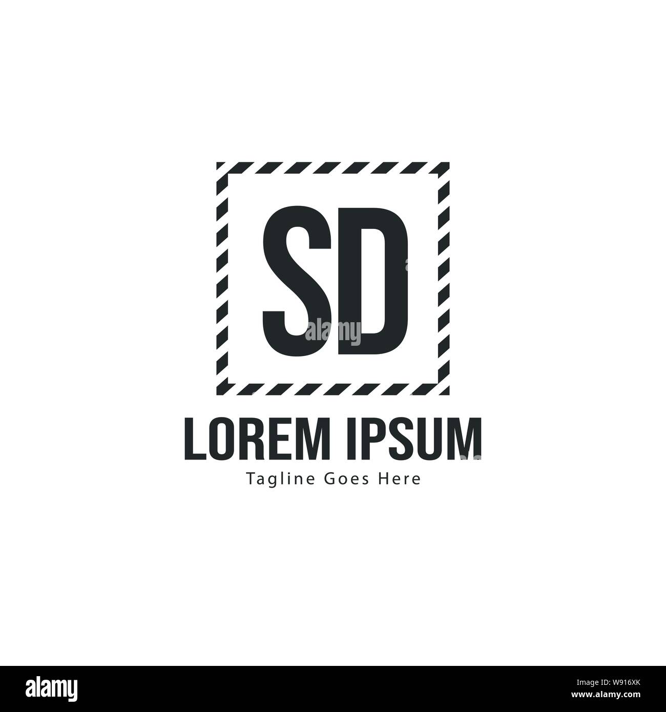 Initial SD logo template with modern frame. Minimalist SD letter logo ...