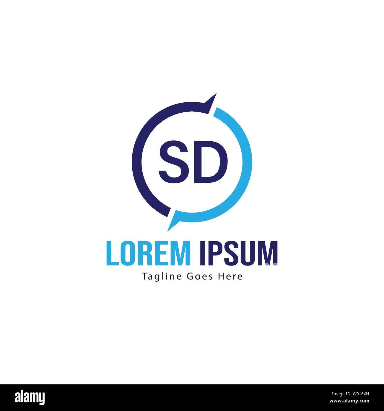 Initial SD logo template with modern frame. Minimalist SD letter logo ...