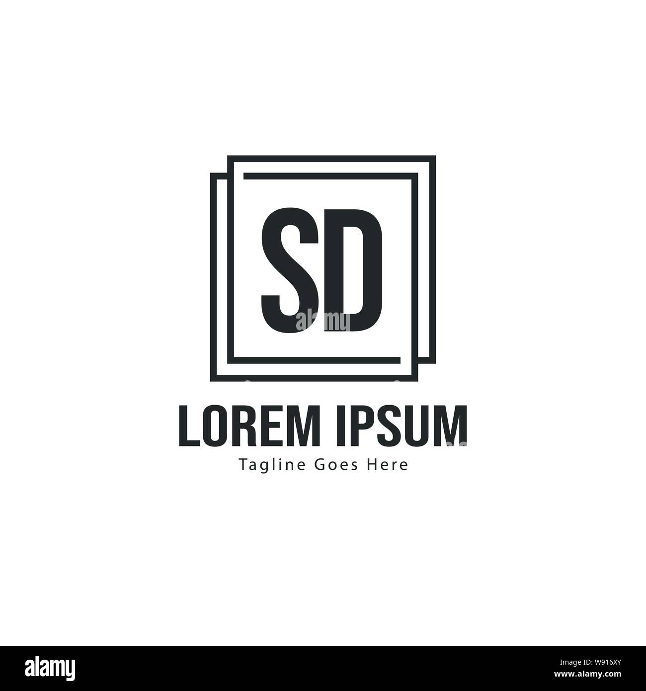 Initial SD logo template with modern frame. Minimalist SD letter logo ...