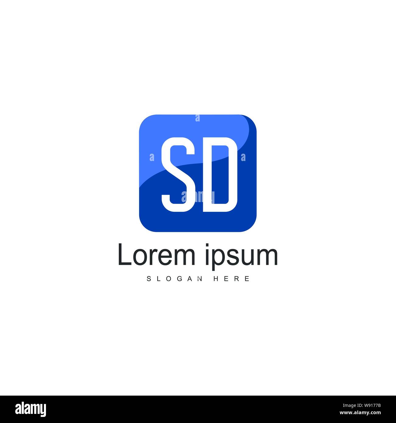 Initial SD logo template with modern frame. Minimalist SD letter logo ...