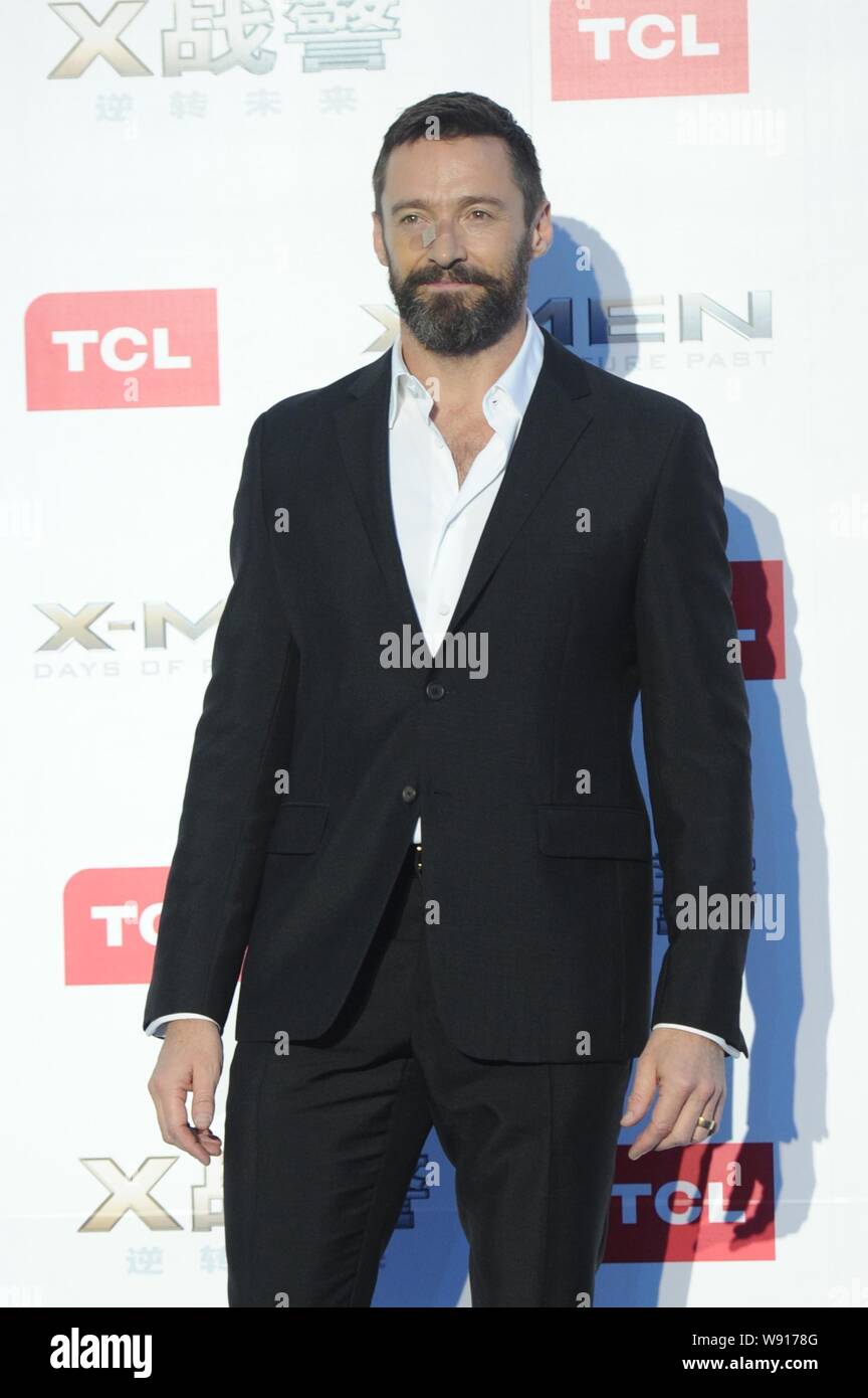 Australian actor Hugh Jackman poses during a premiere for his new movie ...