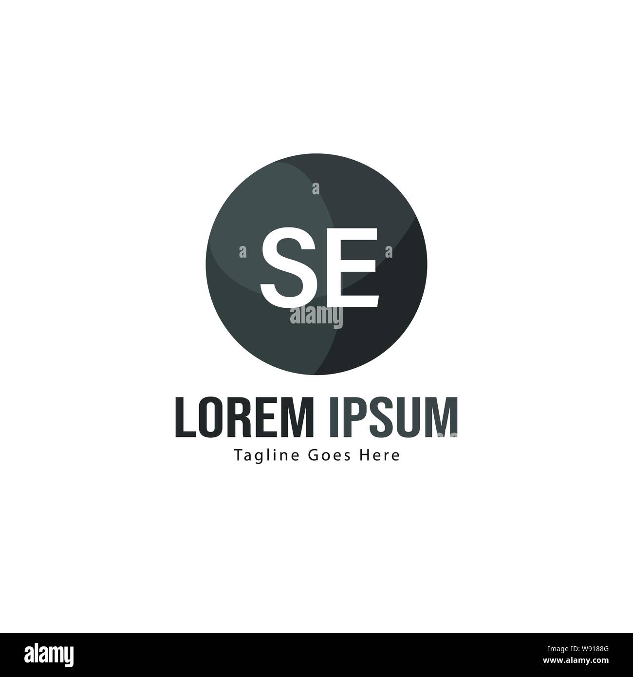 Initial SE logo template with modern frame. Minimalist SE letter logo ...