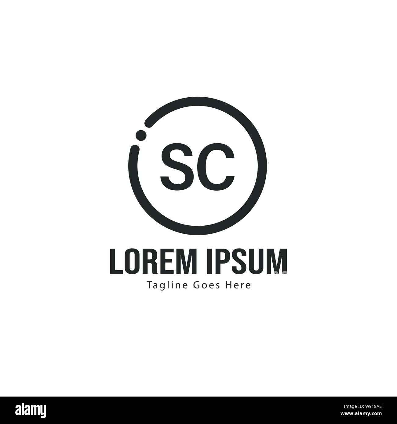 Initial SC logo template with modern frame. Minimalist SC letter logo ...
