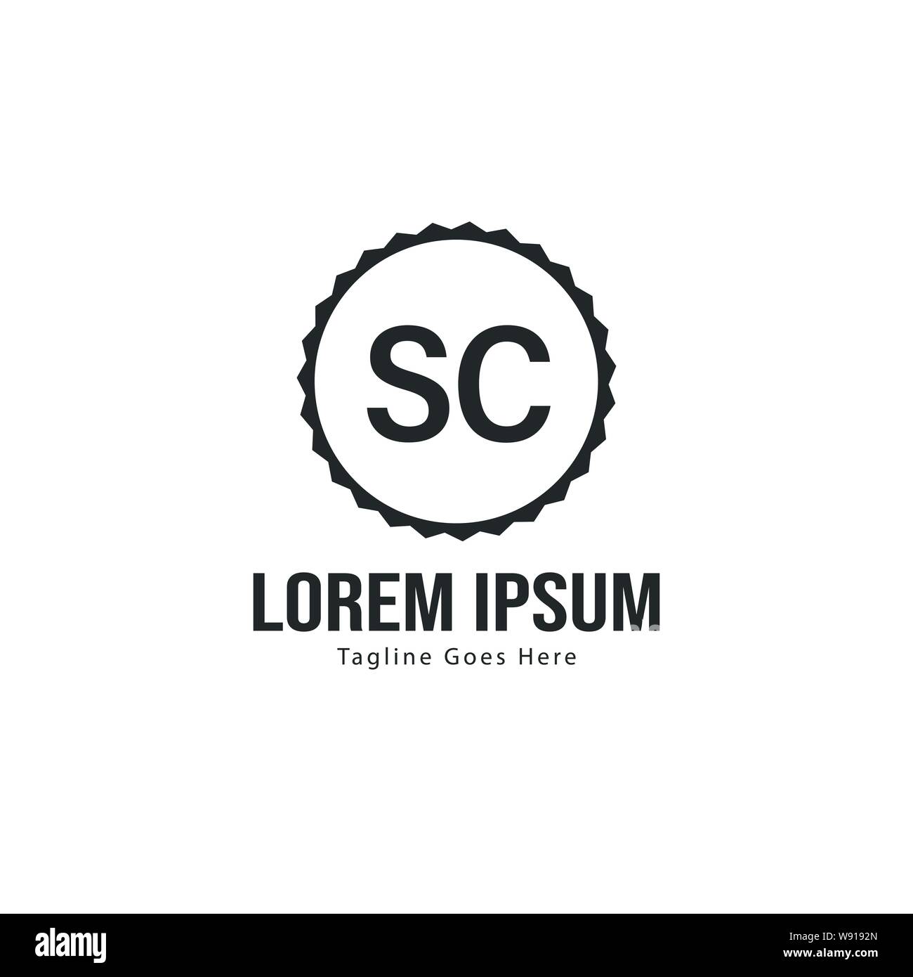 Initial SC logo template with modern frame. Minimalist SC letter logo ...