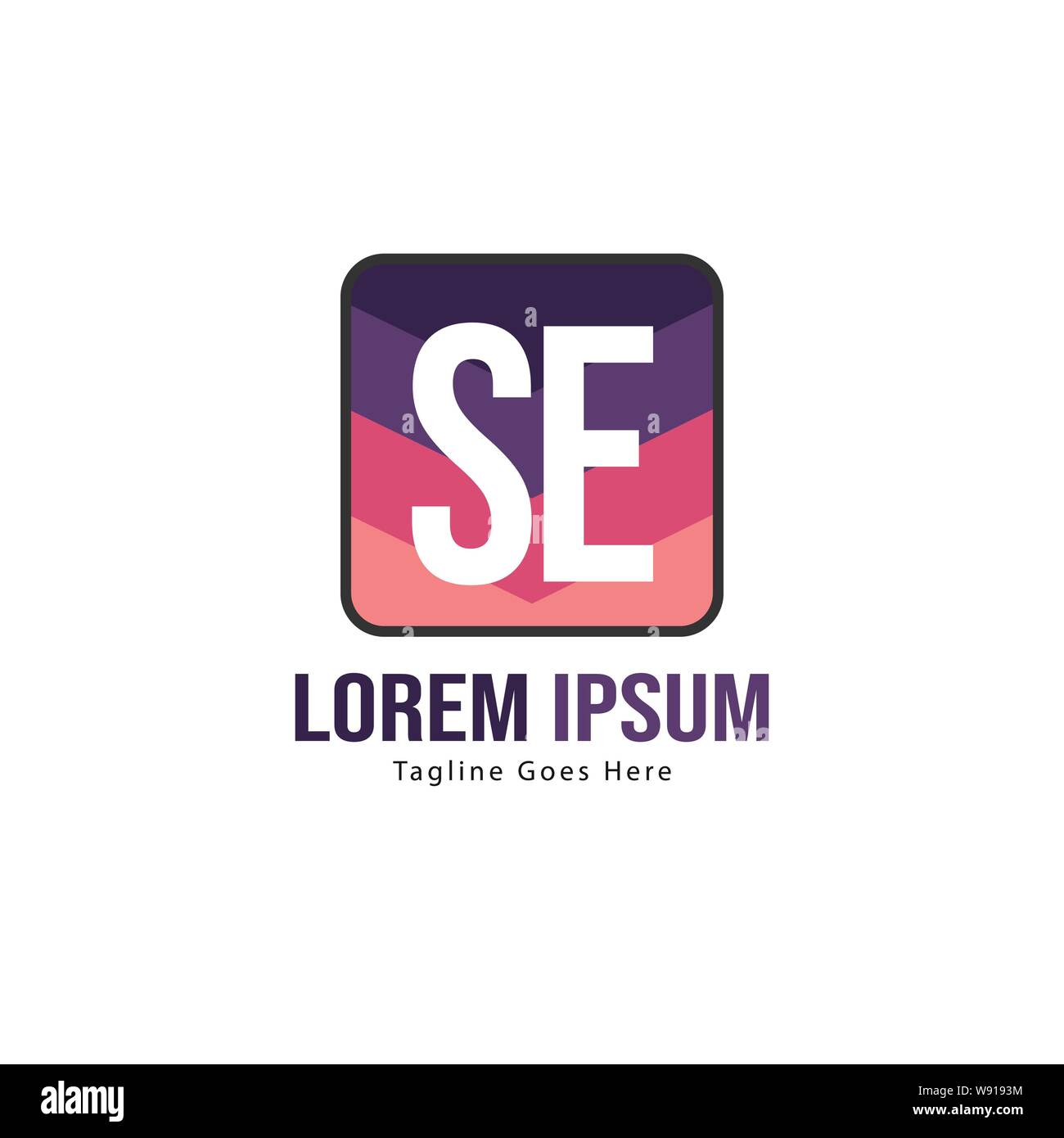 Initial SE logo template with modern frame. Minimalist SE letter logo ...