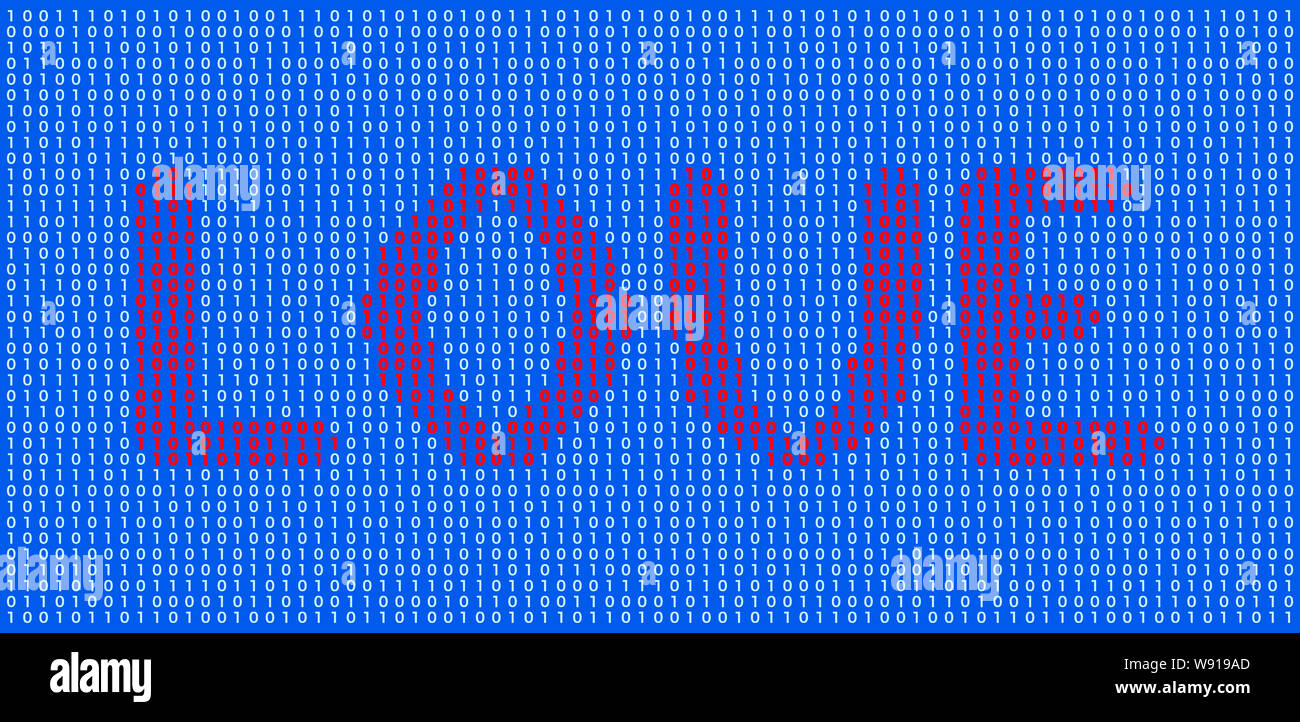 Love text made of binary numbers. Tech love concept Vector Illustration ...