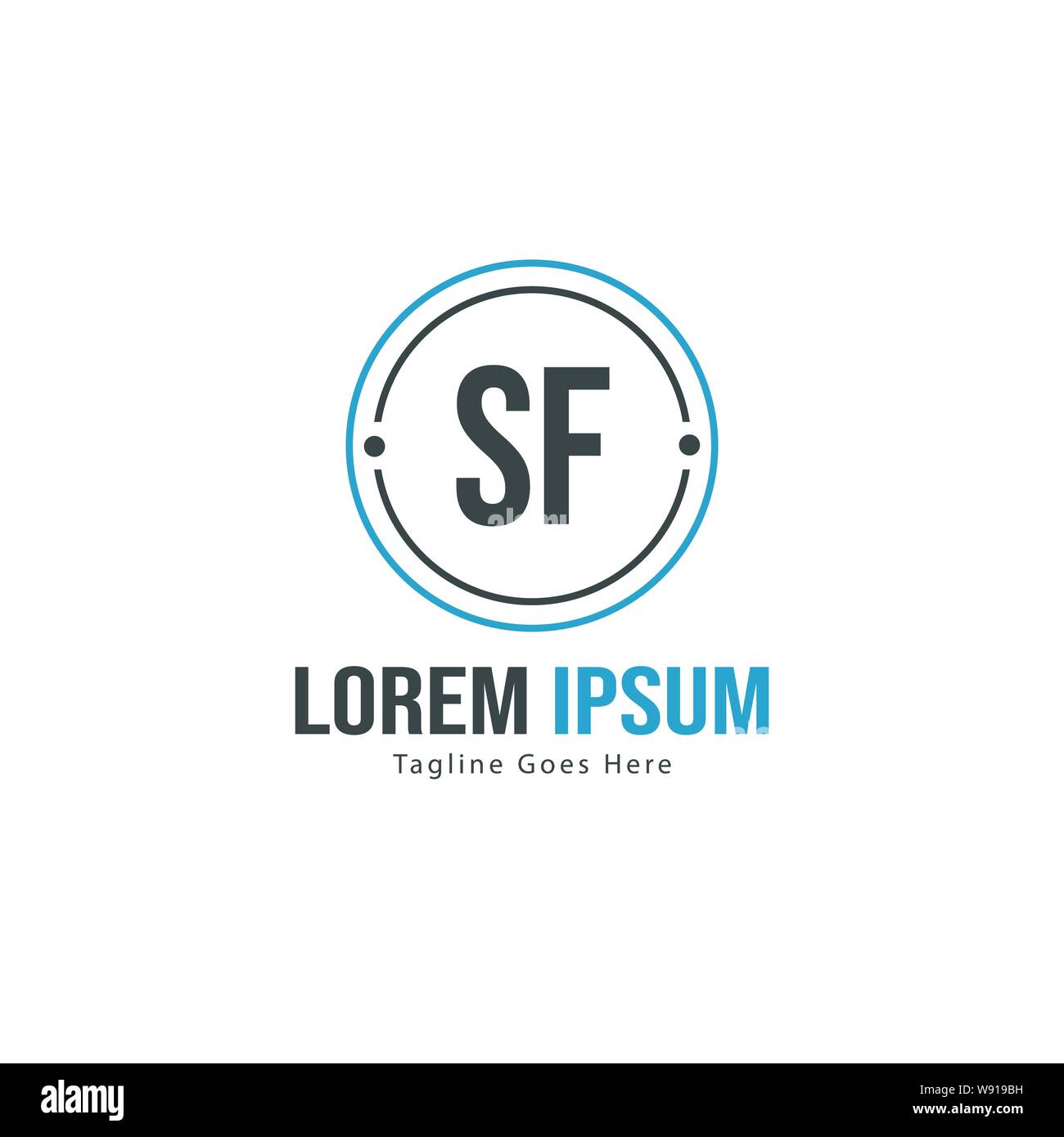 Initial SF logo template with modern frame. Minimalist SF letter logo ...