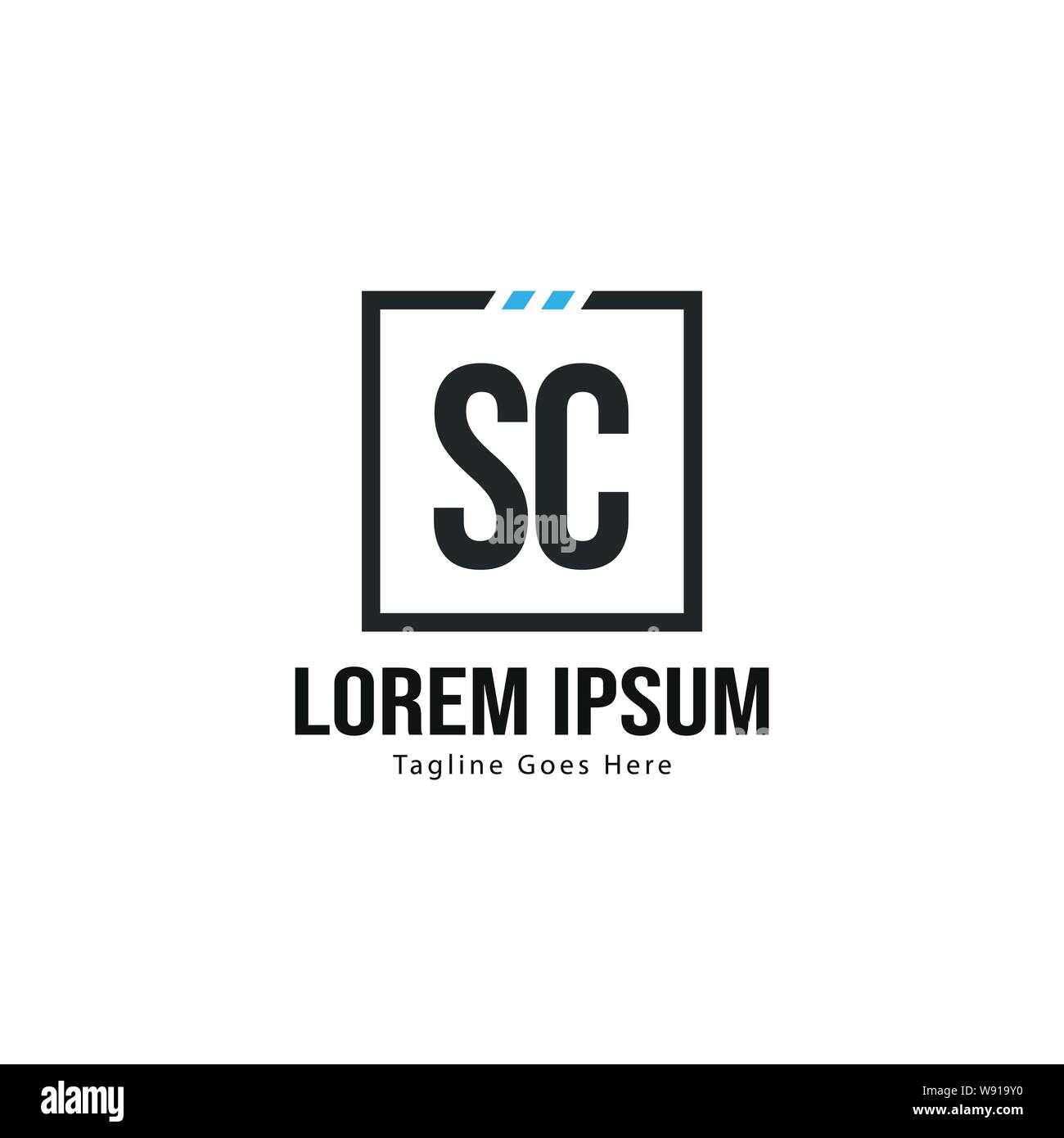 Initial SC logo template with modern frame. Minimalist SC letter logo ...