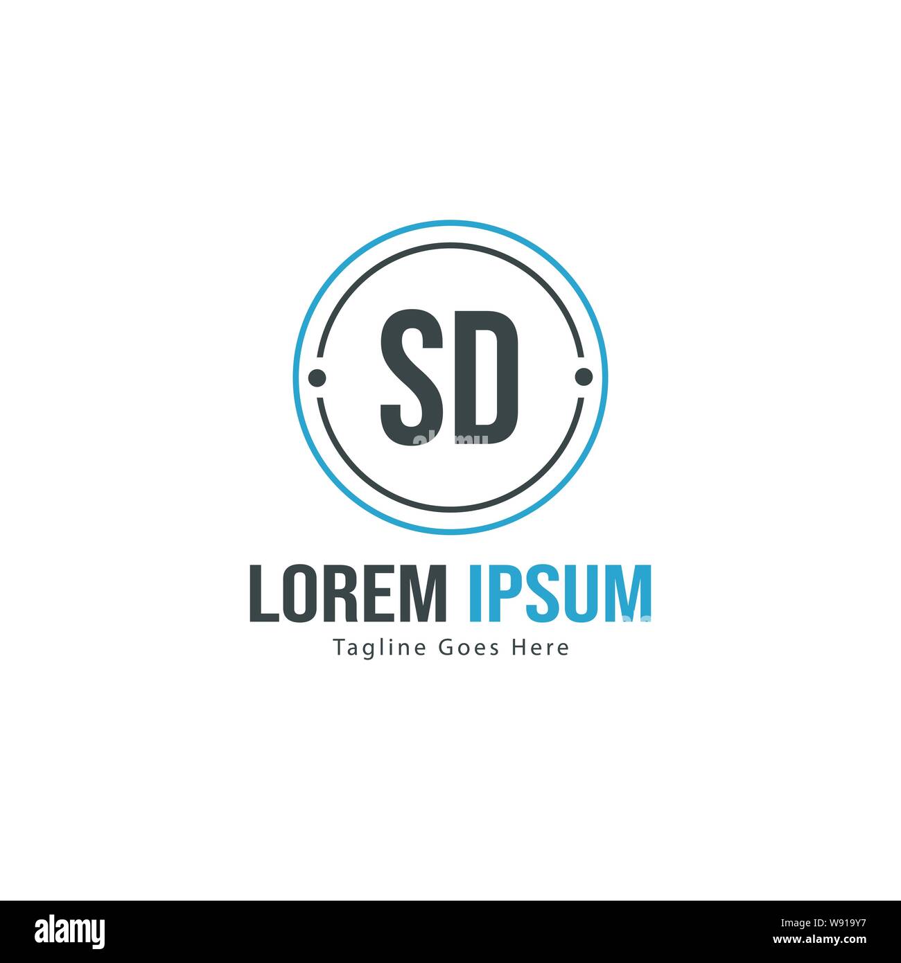 Initial SD logo template with modern frame. Minimalist SD letter logo ...