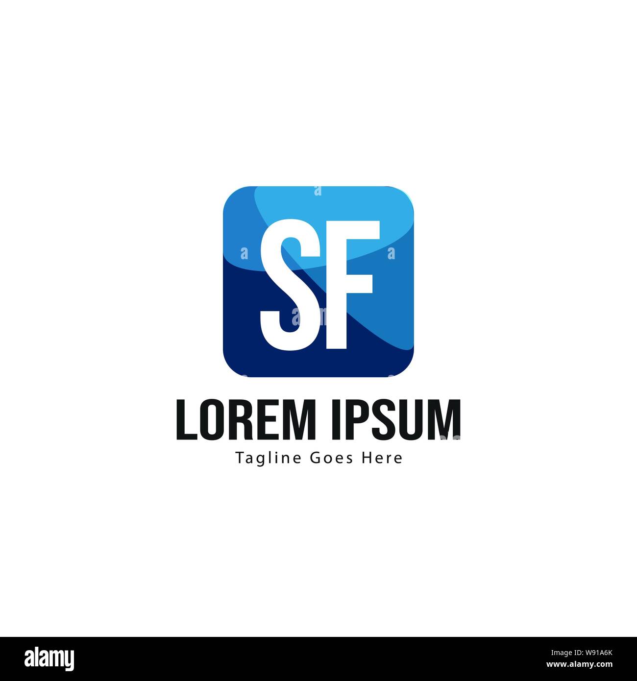 Initial SF logo template with modern frame. Minimalist SF letter logo ...