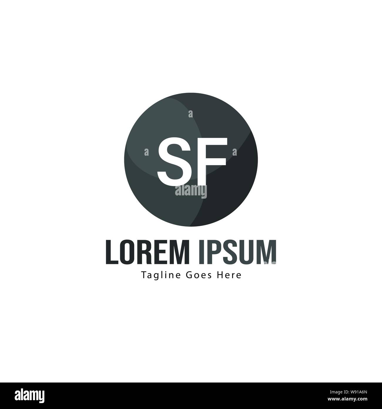 Initial SF logo template with modern frame. Minimalist SF letter logo ...