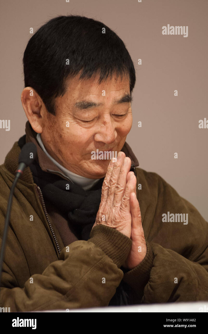 Japanese actor Ken Takakura poses during his visit at the Beijing Film ...