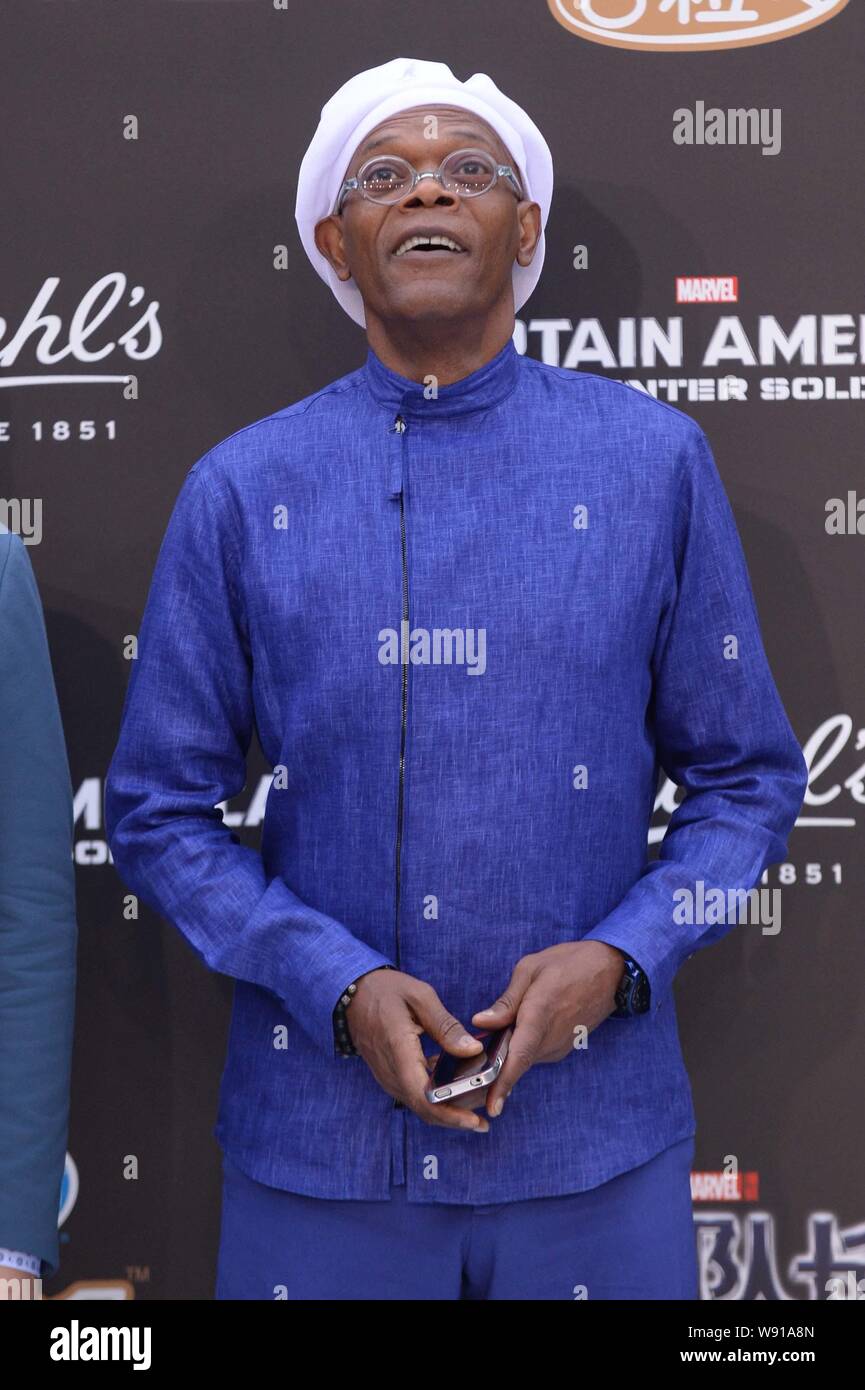 American actor Samuel L. Jackson smiles during a press conference for ...