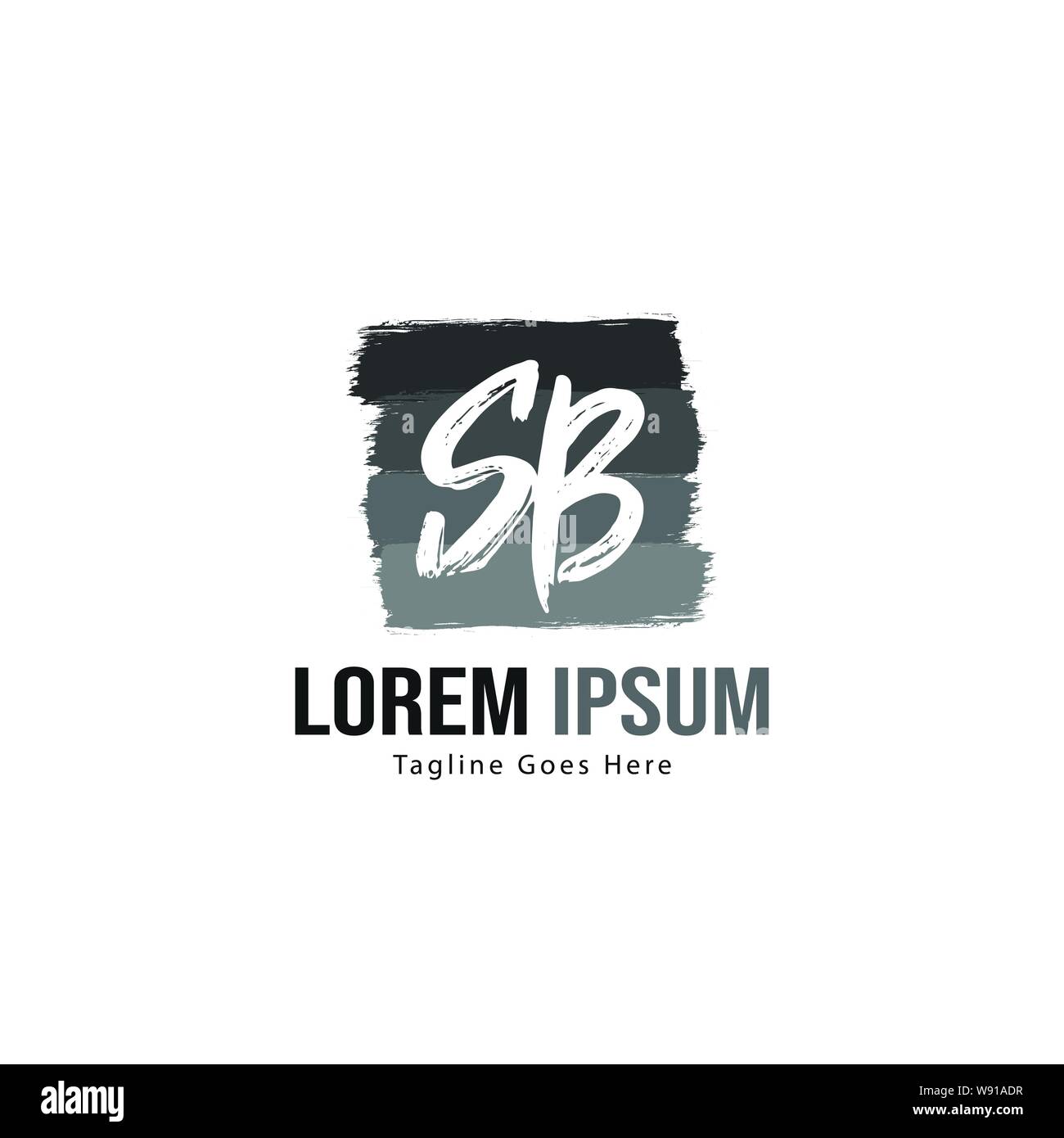 Initial SB logo template with modern frame. Minimalist SB letter logo ...