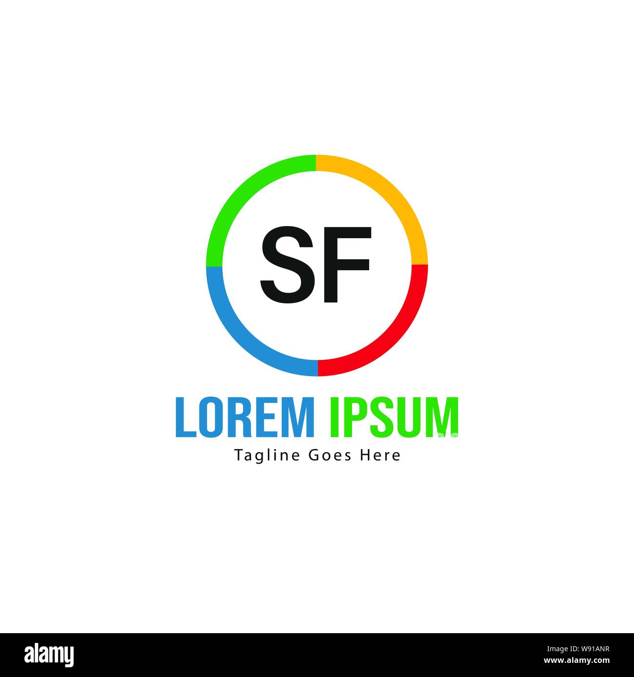 Initial SF logo template with modern frame. Minimalist SF letter logo ...