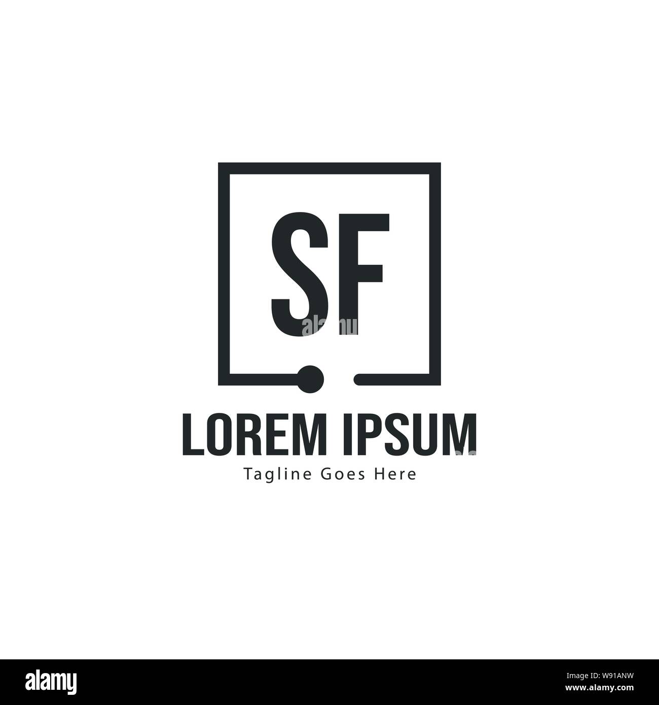 Initial SF logo template with modern frame. Minimalist SF letter logo vector illustration design ...