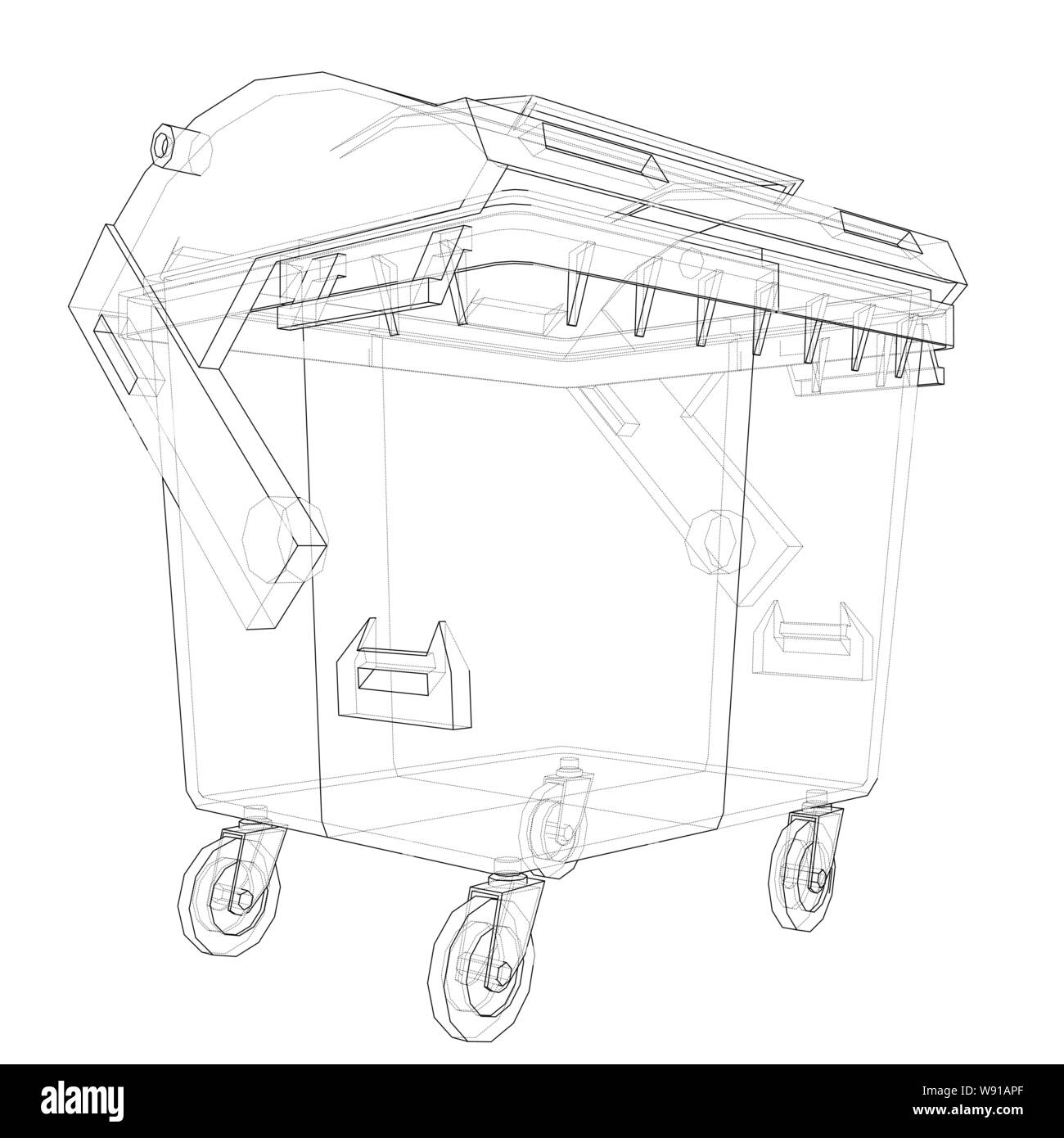 Outline Dumpster or dustbin vector Stock Vector Image & Art - Alamy