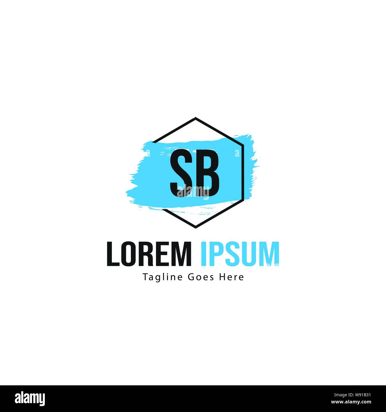 Initial SB logo template with modern frame. Minimalist SB letter logo ...