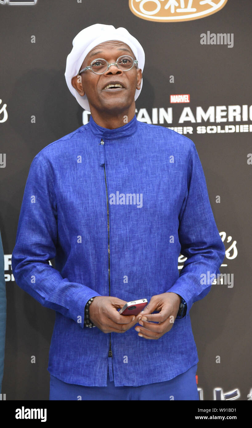 American actor Samuel L. Jackson is pictured during a press conference ...