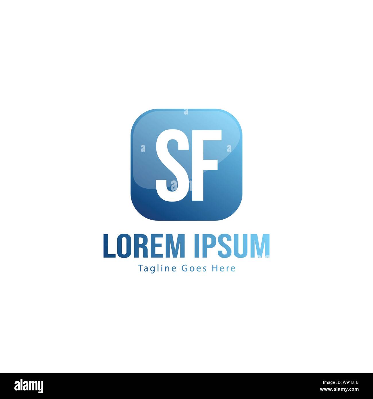 Initial SF logo template with modern frame. Minimalist SF letter logo ...
