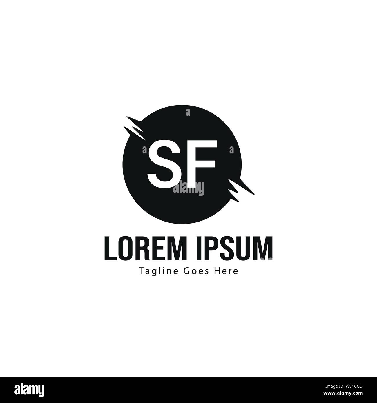 Initial SF logo template with modern frame. Minimalist SF letter logo ...