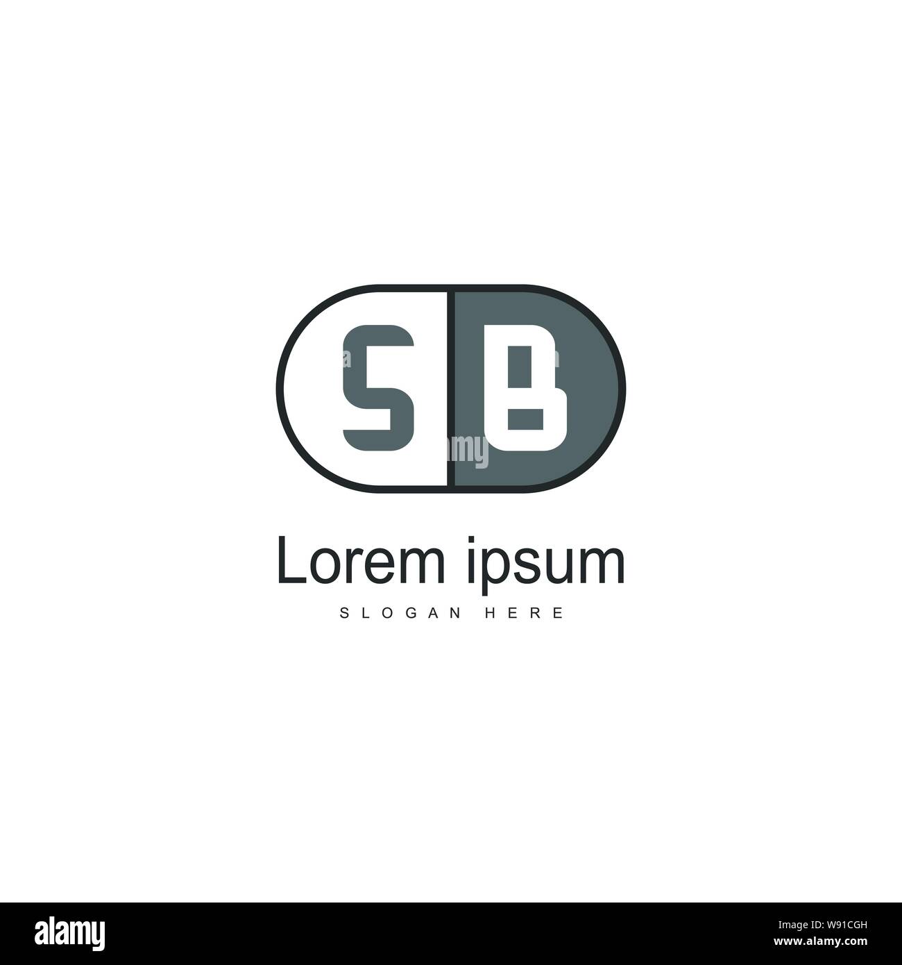 Initial SB logo template with modern frame. Minimalist SB letter logo ...