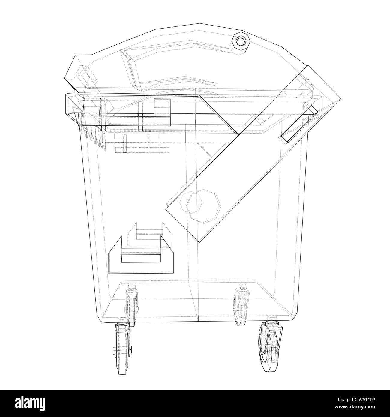 Outline Dumpster or dustbin vector Stock Vector Image & Art - Alamy