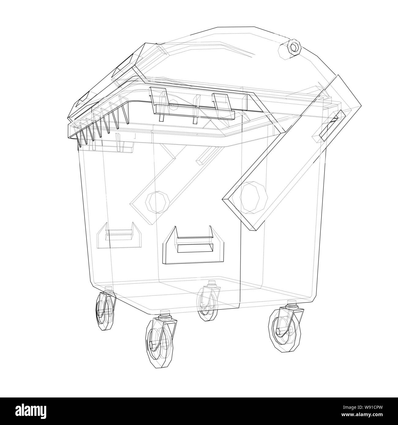 Outline Dumpster or dustbin vector Stock Vector Image & Art - Alamy