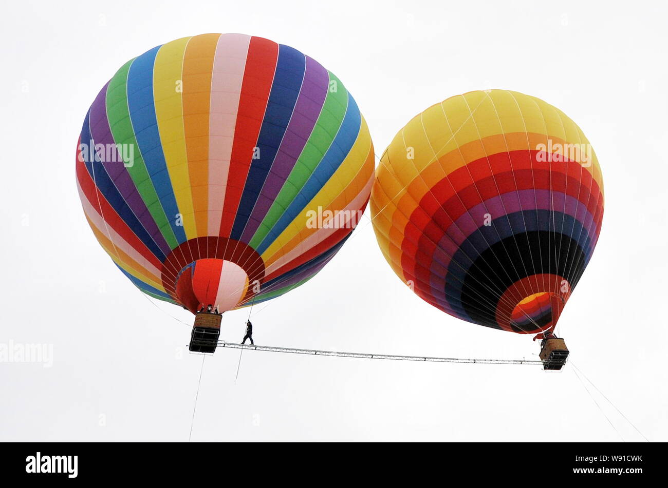 Chinese Uighur tightrope walker Aisikaier Wubulikaisimu walks on a ...