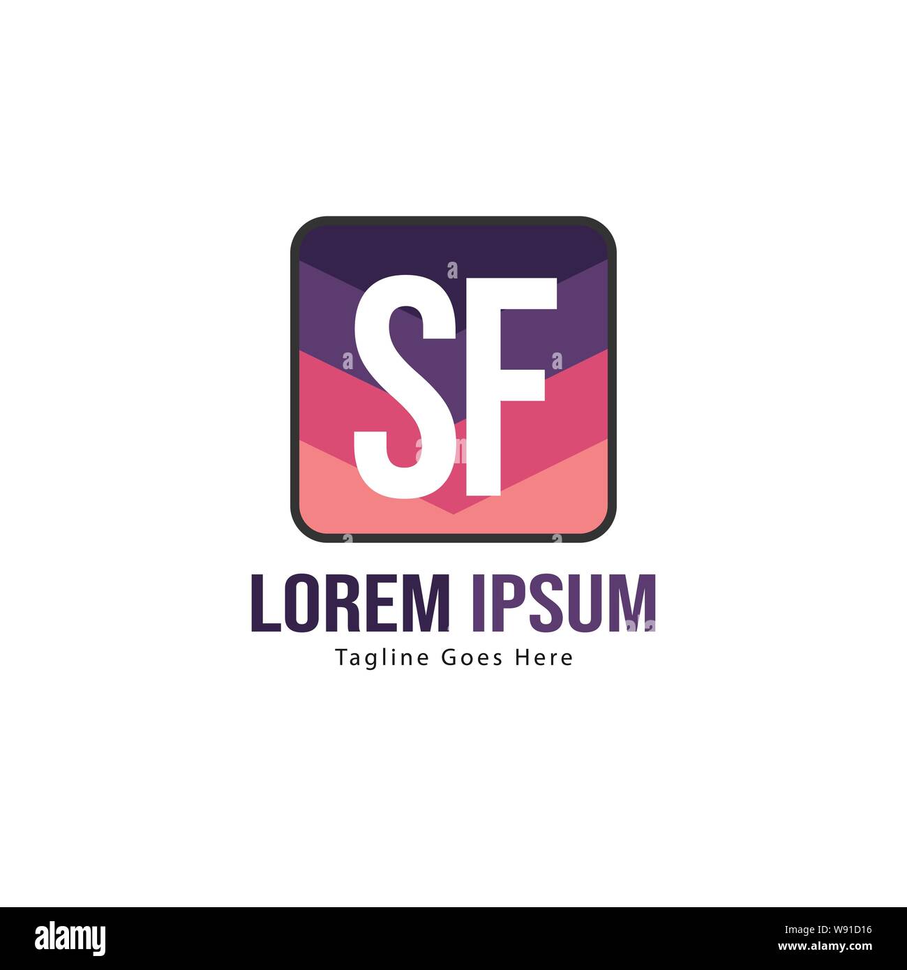 Initial SF logo template with modern frame. Minimalist SF letter logo ...