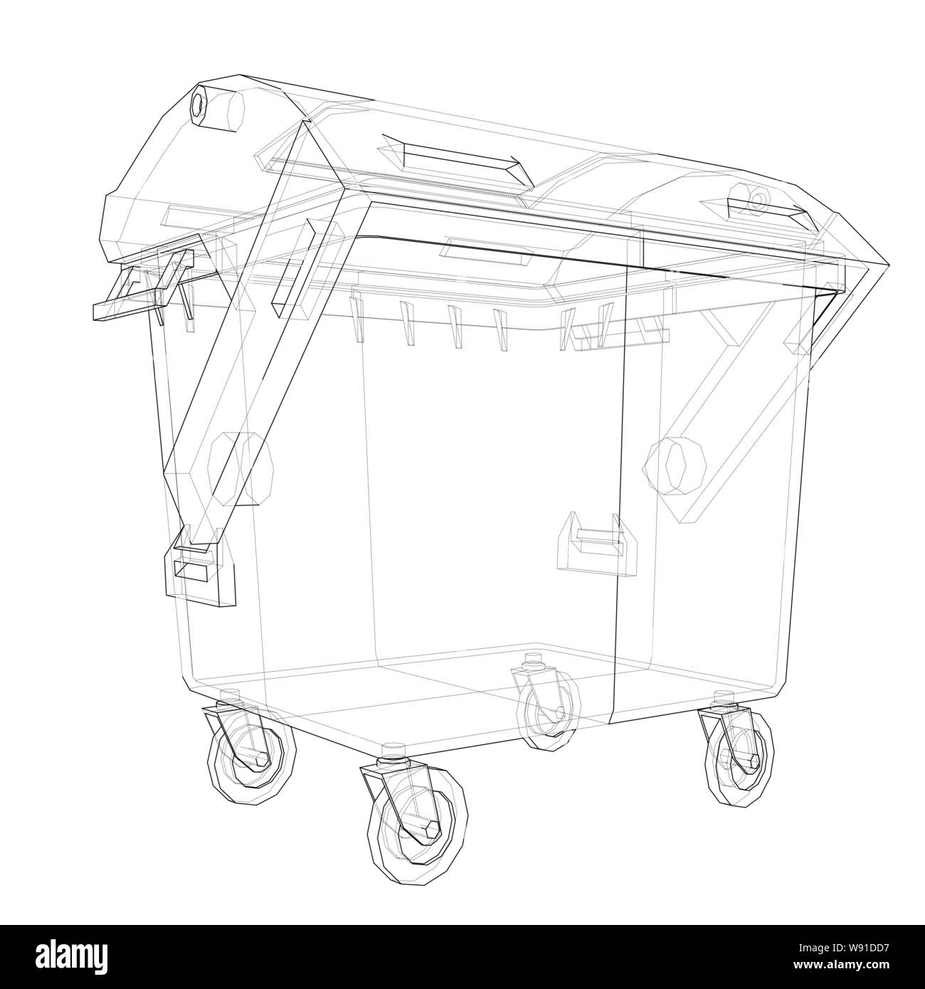 Outline Dumpster or dustbin vector Stock Vector Image & Art - Alamy