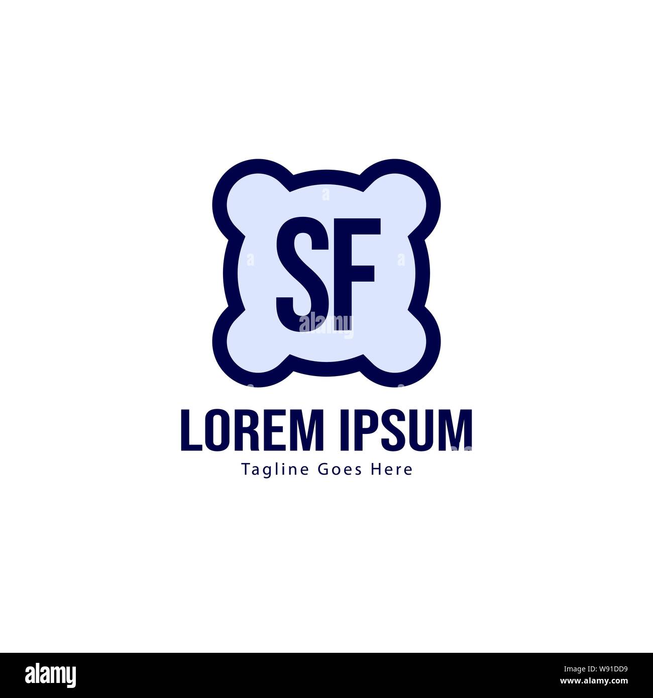 Initial SF logo template with modern frame. Minimalist SF letter logo ...