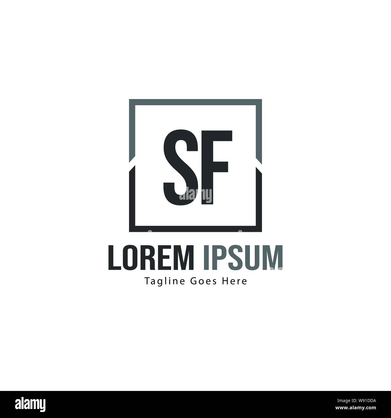Initial SF logo template with modern frame. Minimalist SF letter logo ...