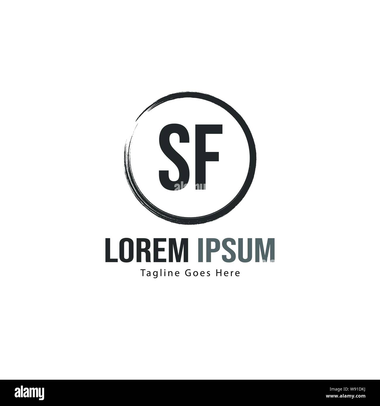 Initial SF logo template with modern frame. Minimalist SF letter logo ...