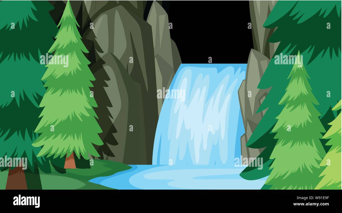 Nature scene landscape template illustration Stock Vector Image & Art ...