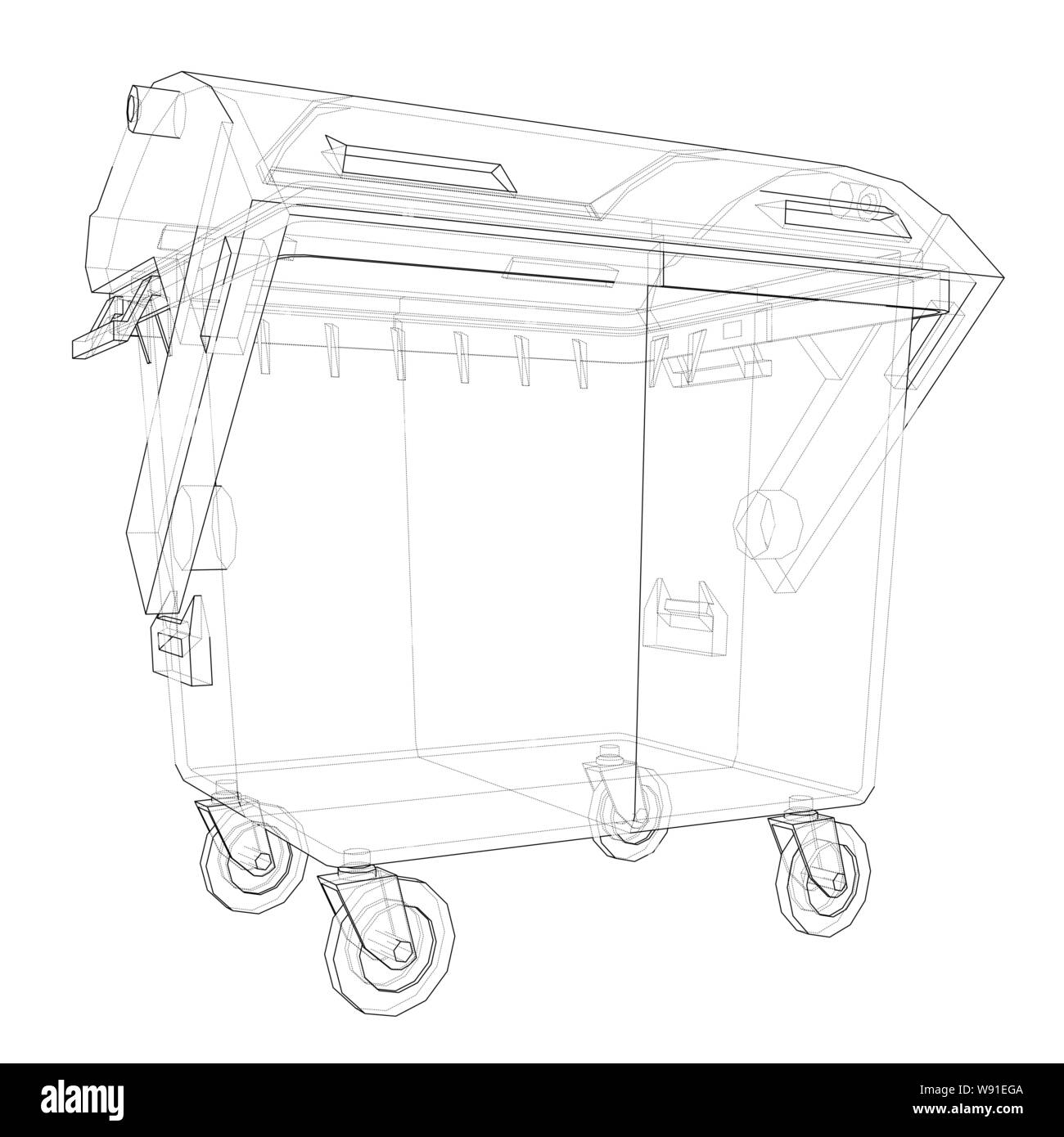 Outline Dumpster or dustbin vector Stock Vector Image & Art - Alamy