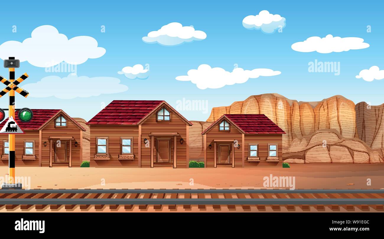 Natural environment scenes landscape illustration Stock Vector Image ...