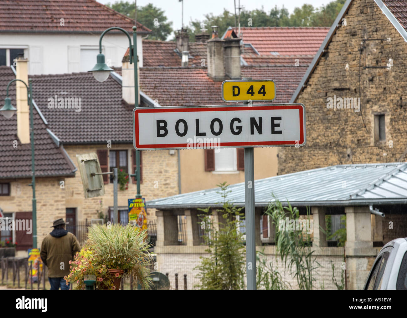 Bologne, France - august 31, 2018: Beginning of a built up area in ...