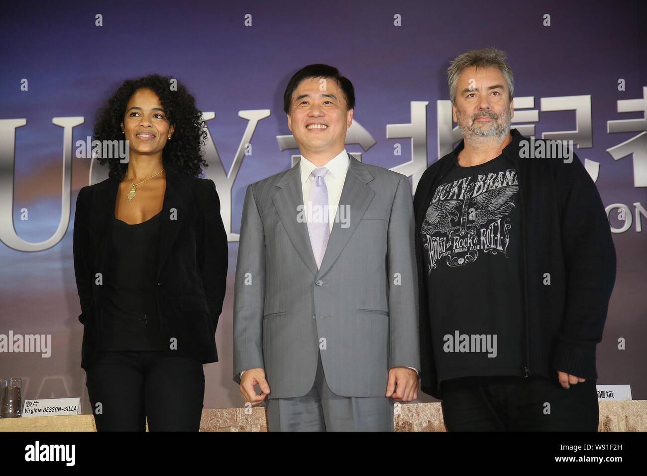 French director Luc Besson, right, and his producer wife Virginie ...