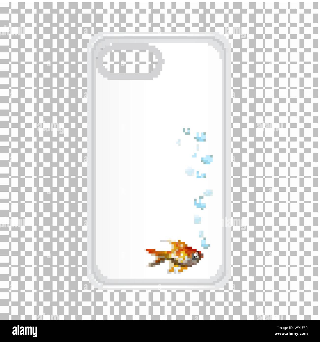 Graphic design on mobile phone case with fish illustration Stock Vector ...