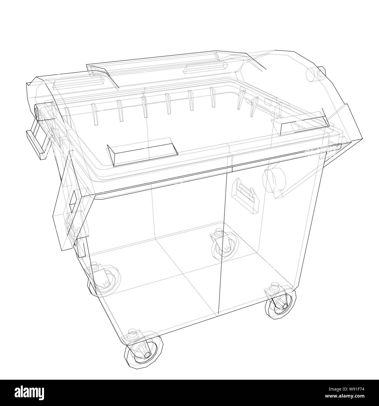 Outline Dumpster or dustbin vector Stock Vector Image & Art - Alamy