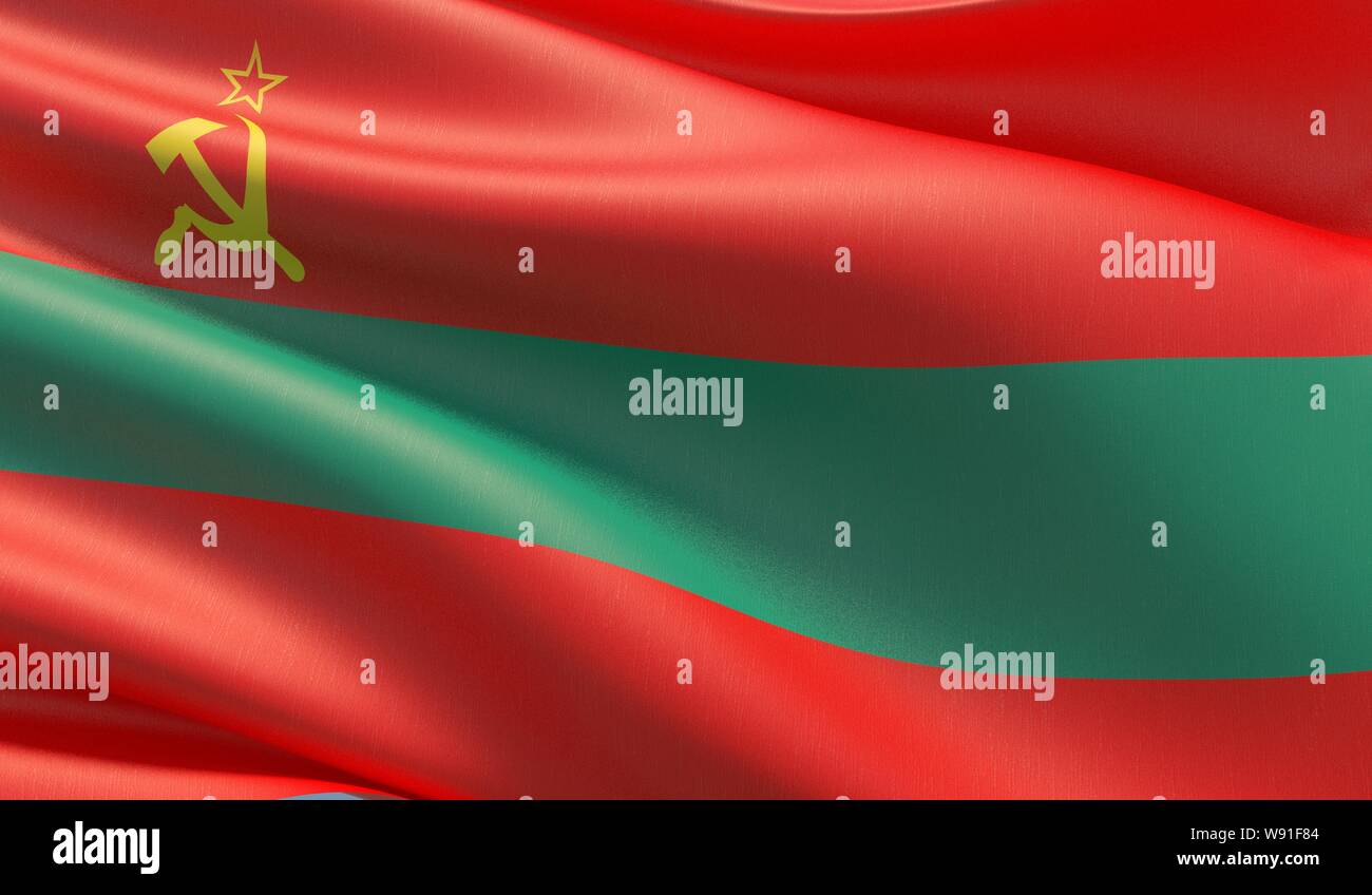 High resolution close-up flag of Transnistria. 3D illustration Stock ...