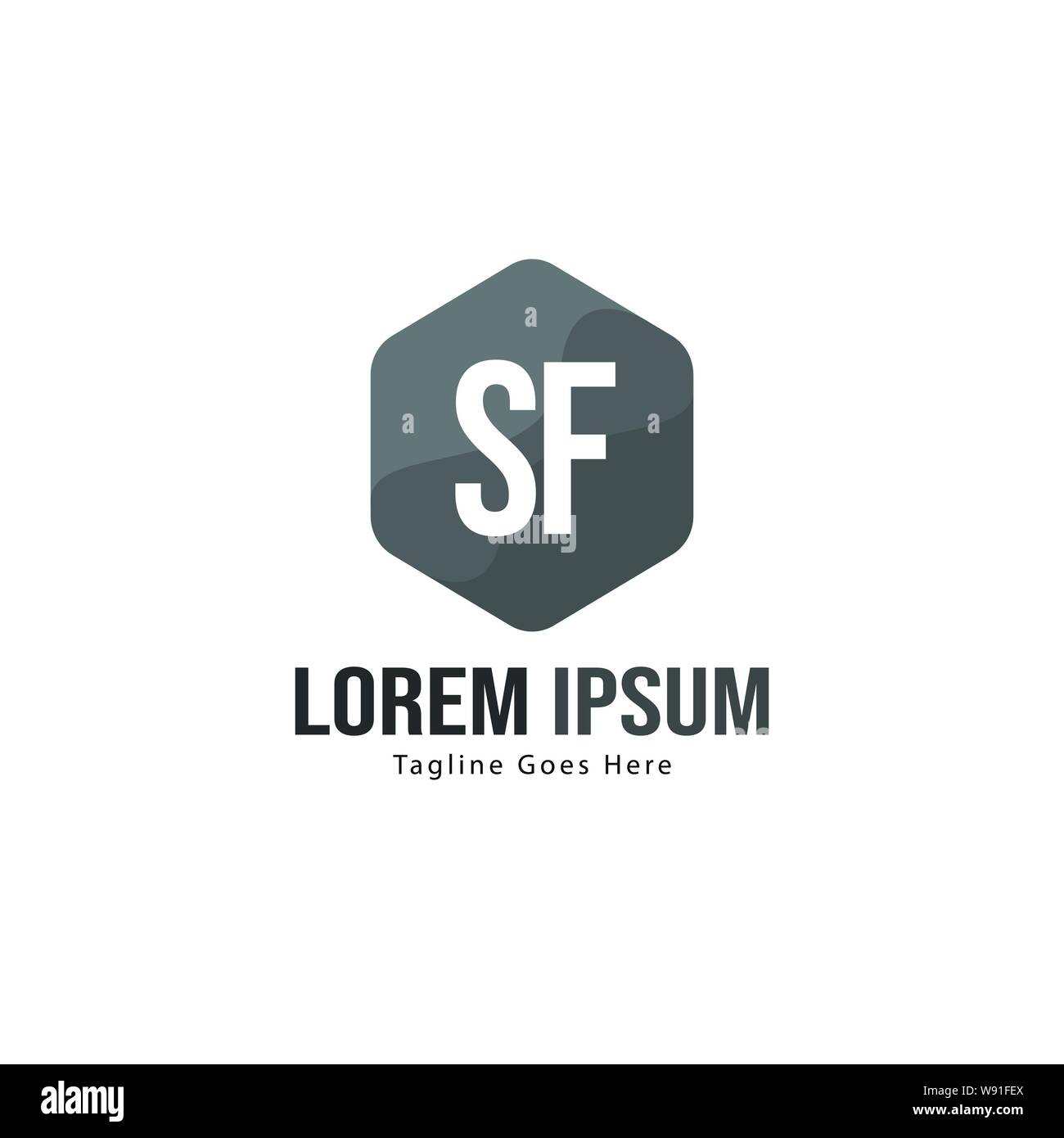 Initial SF logo template with modern frame. Minimalist SF letter logo ...